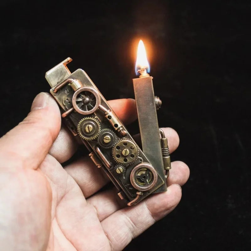 Handmade Steampunk Lighter Mechanical gear Automatic Ignition ...